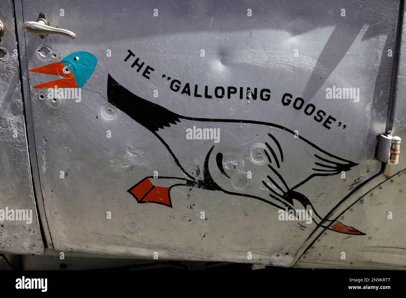 This May 31, 2012 photo shows the the Galloping Goose logo on the side ...