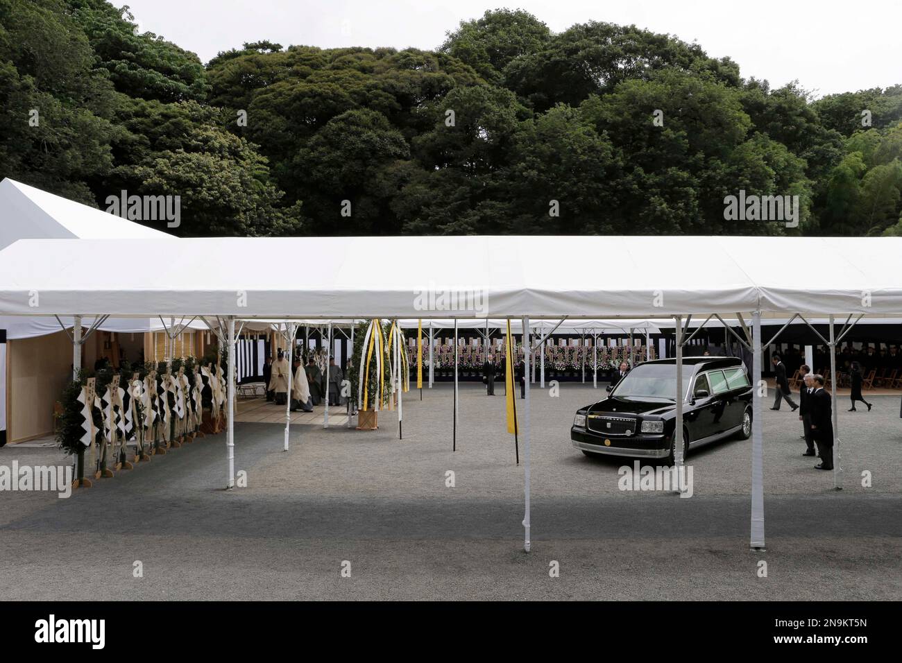 A hearse carrying the coffin of the late Prince Tomohito, a cousin of ...