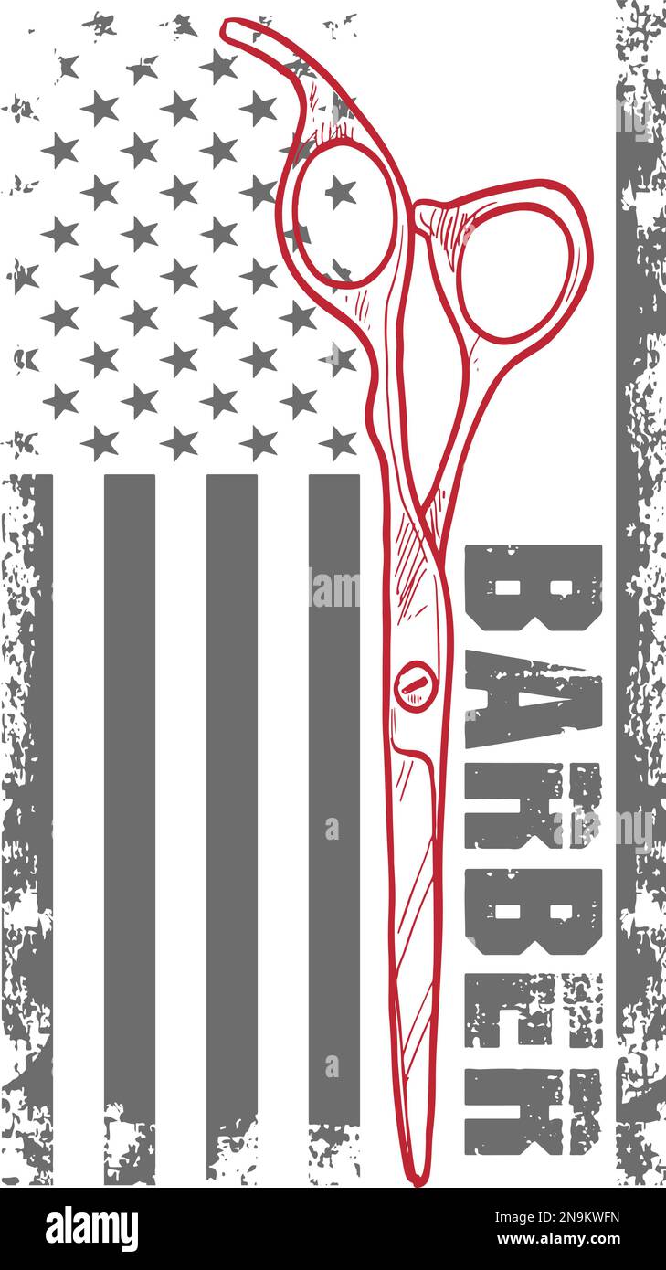 Barber Scissors American Flag USA Stock Vector Image & Art - Alamy