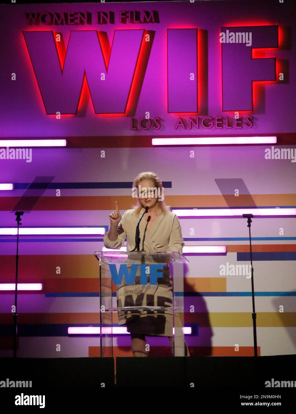 This Tuesday, June 12, 2012 photo shows actress Meryl Streep onstage at ...
