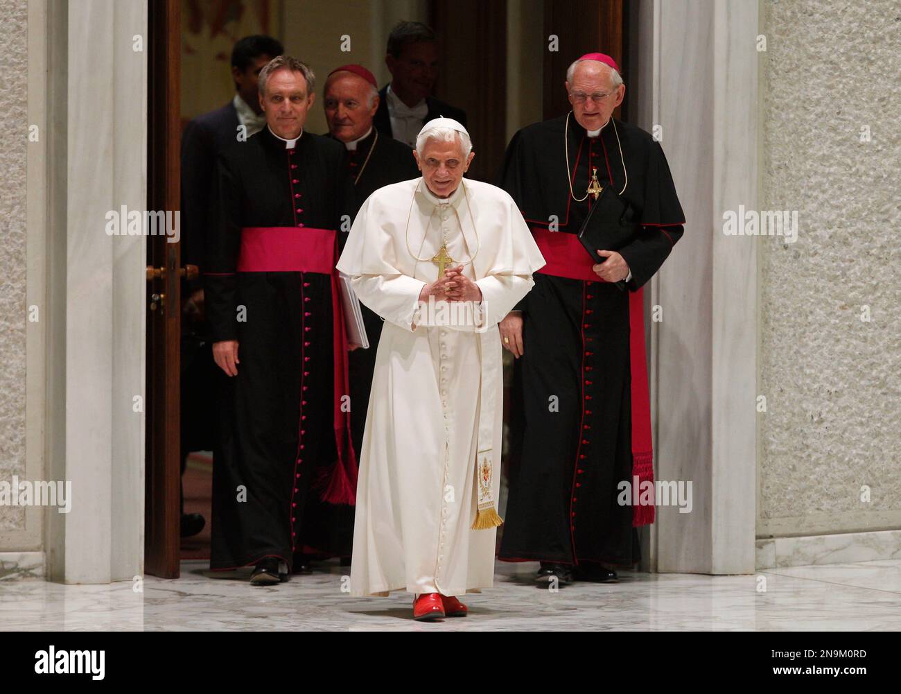 Pope Benedict XVI arrives for his weekly general audience in the Paul ...