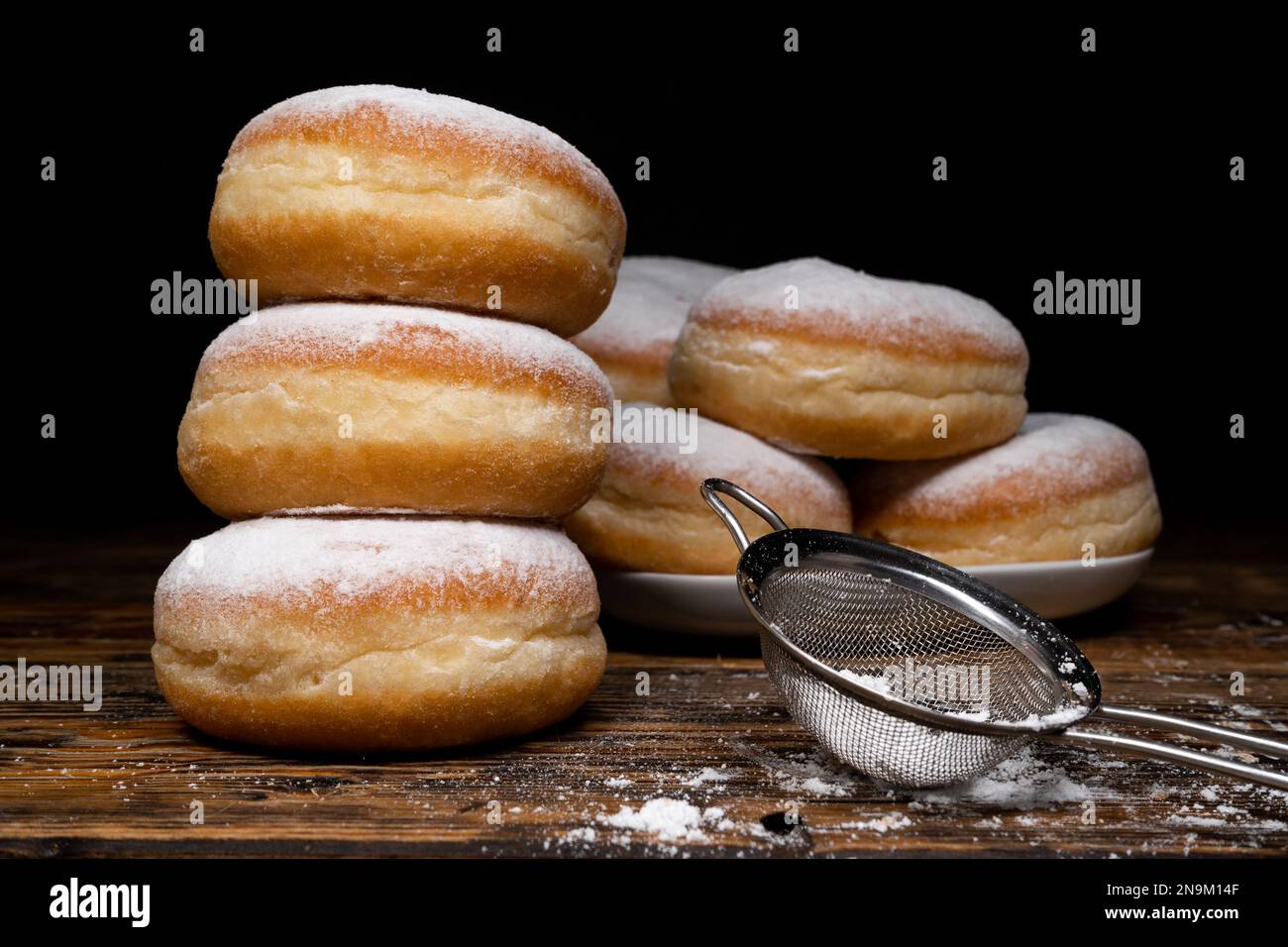 Polish pączki deep-fried doughnuts. Celebrating Fat Thursday Tłusty ...