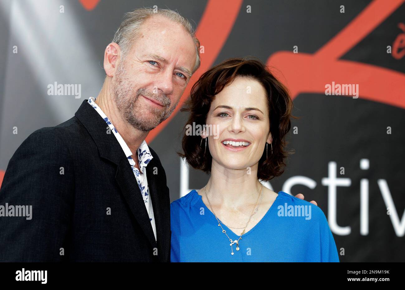 US actor Xander Berkeley and US actress Sarah Clarke pose during a ...