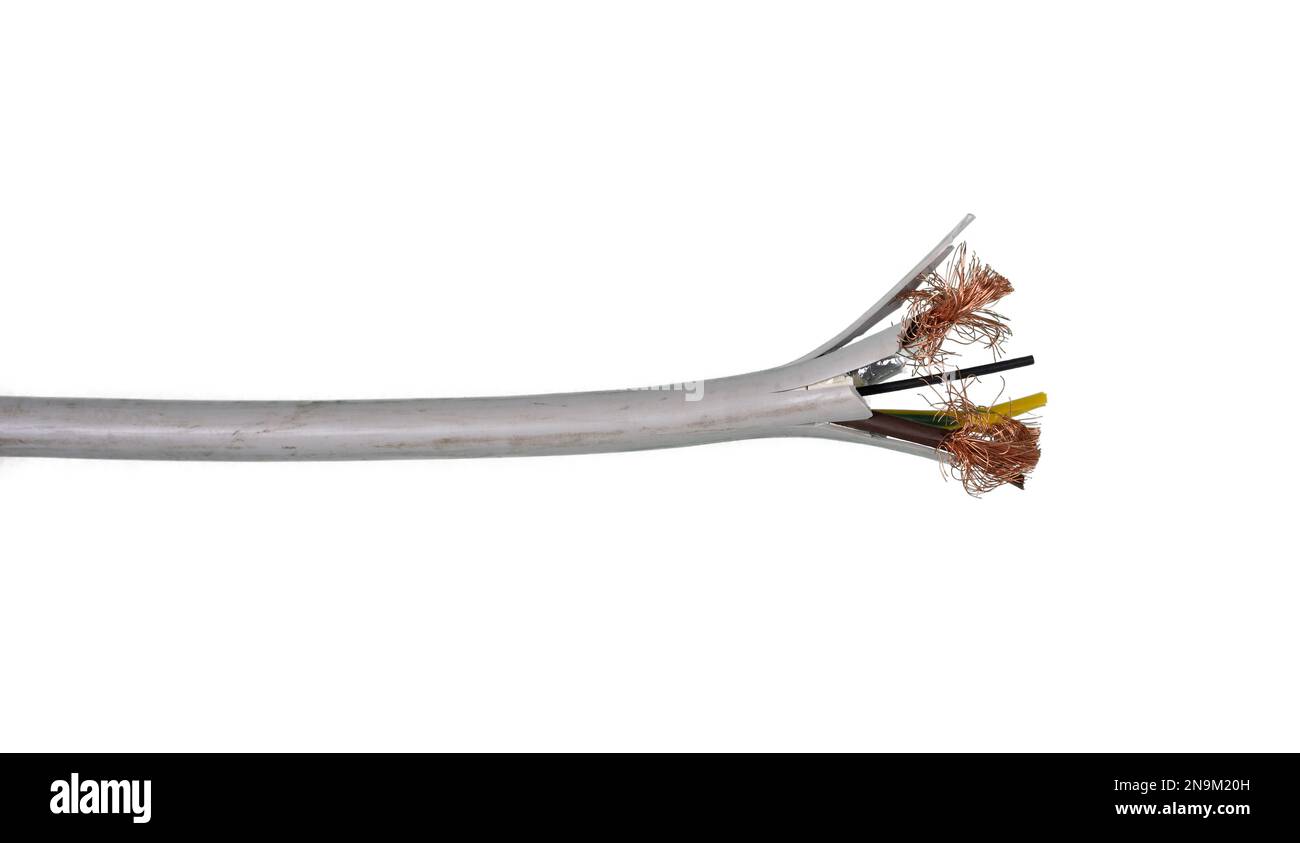 Image of cut electric cable. concept of business , danger and risk ...