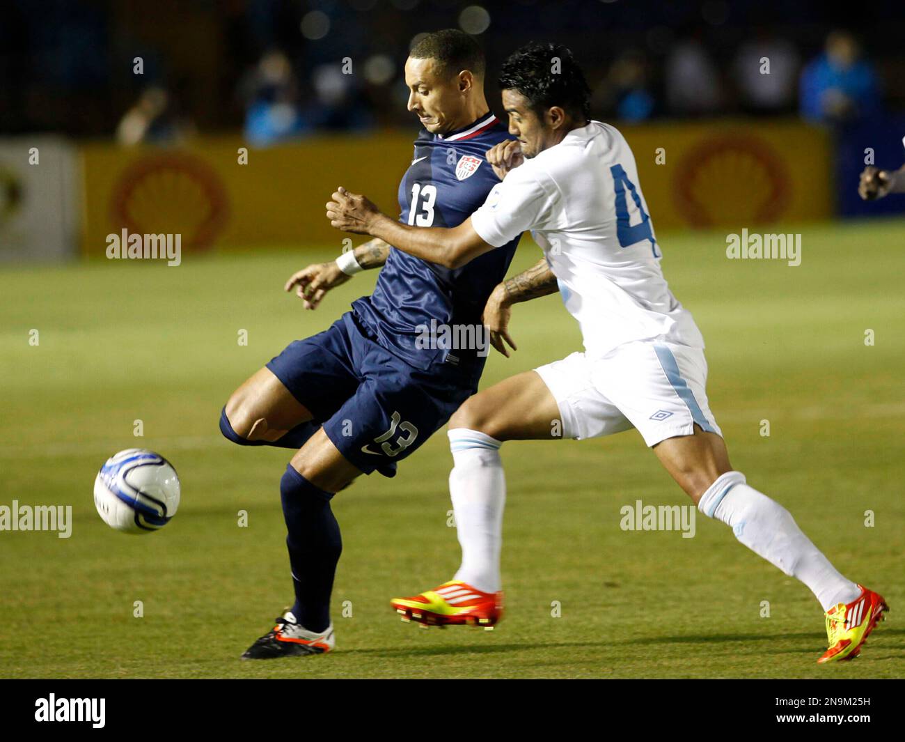 Guatemala's Edwin Morales, right, and United States' Jermaine Jones ...