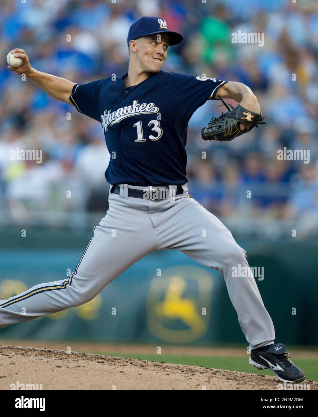 Milwaukee Brewers starter Zack Greinke pitches to Kansas City Royals ...