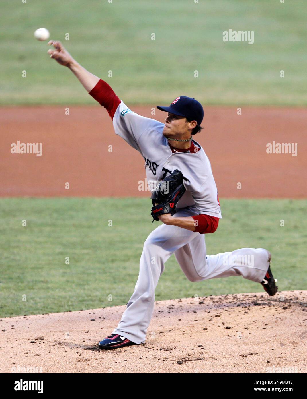 Boston Red Sox's Clay Buchholz pitches to the Miami Marlins in the ...