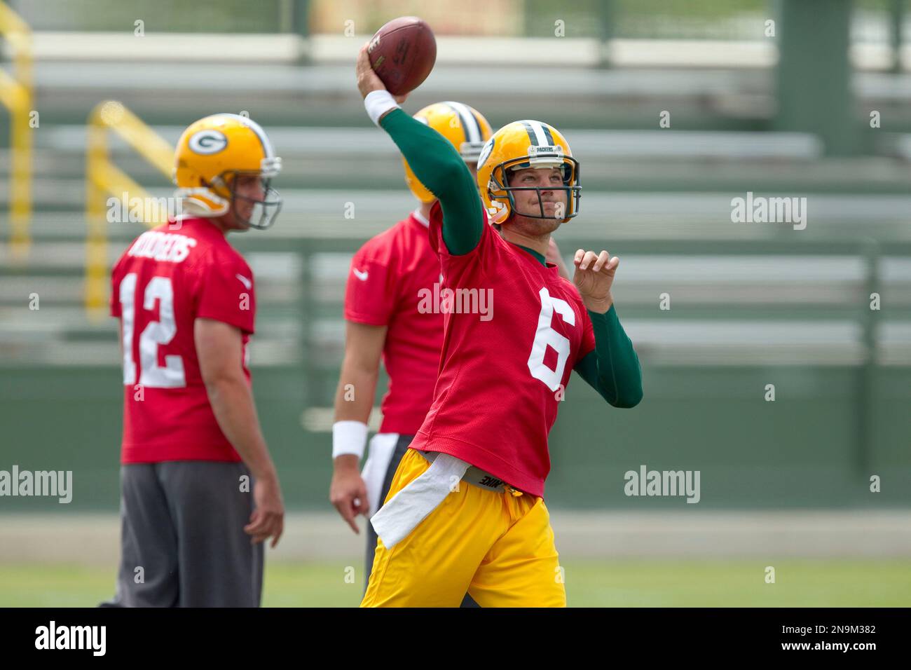 Green Bay Packers Graham Harrell (6) during an NFL football minicamp ...