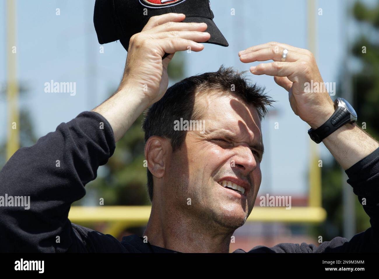 San Francisco 49ers head coach Jim Harbaugh during NFL football ...