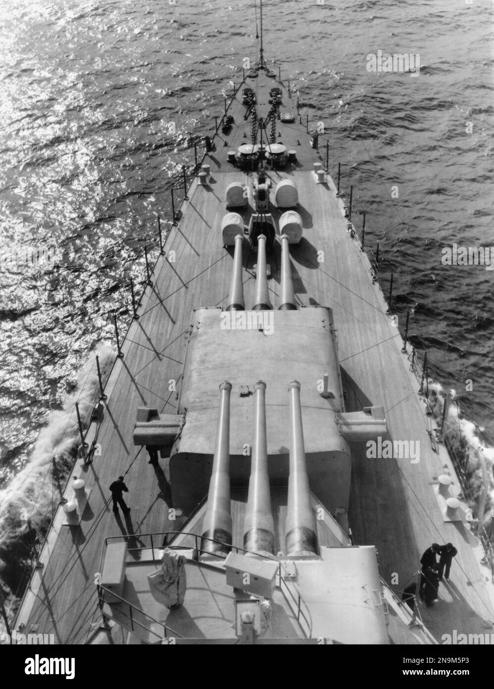 The USS Indianapolis, the Navy's newest cruiser, forces its sharp prow ...