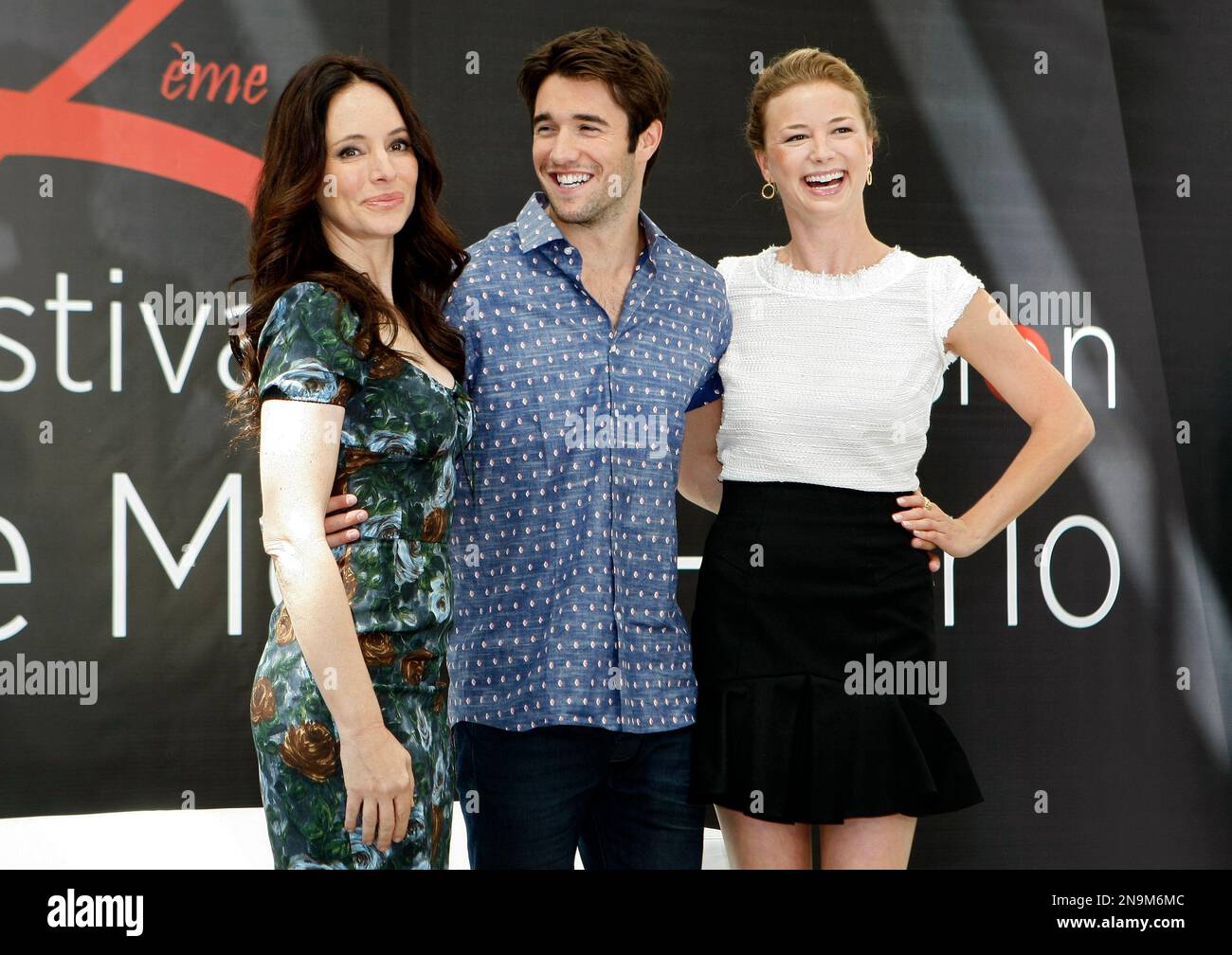 Left to right, US actress Madeleine Stowe,British actor Joshua Bowman ...