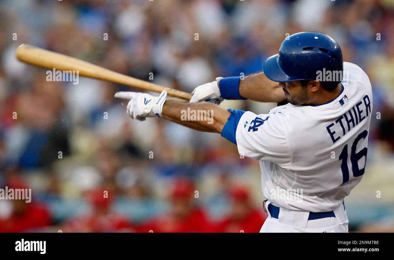 Los Angeles Dodgers Andre Ethier grounds out but knocks in Dee Gordon from third in the first ...