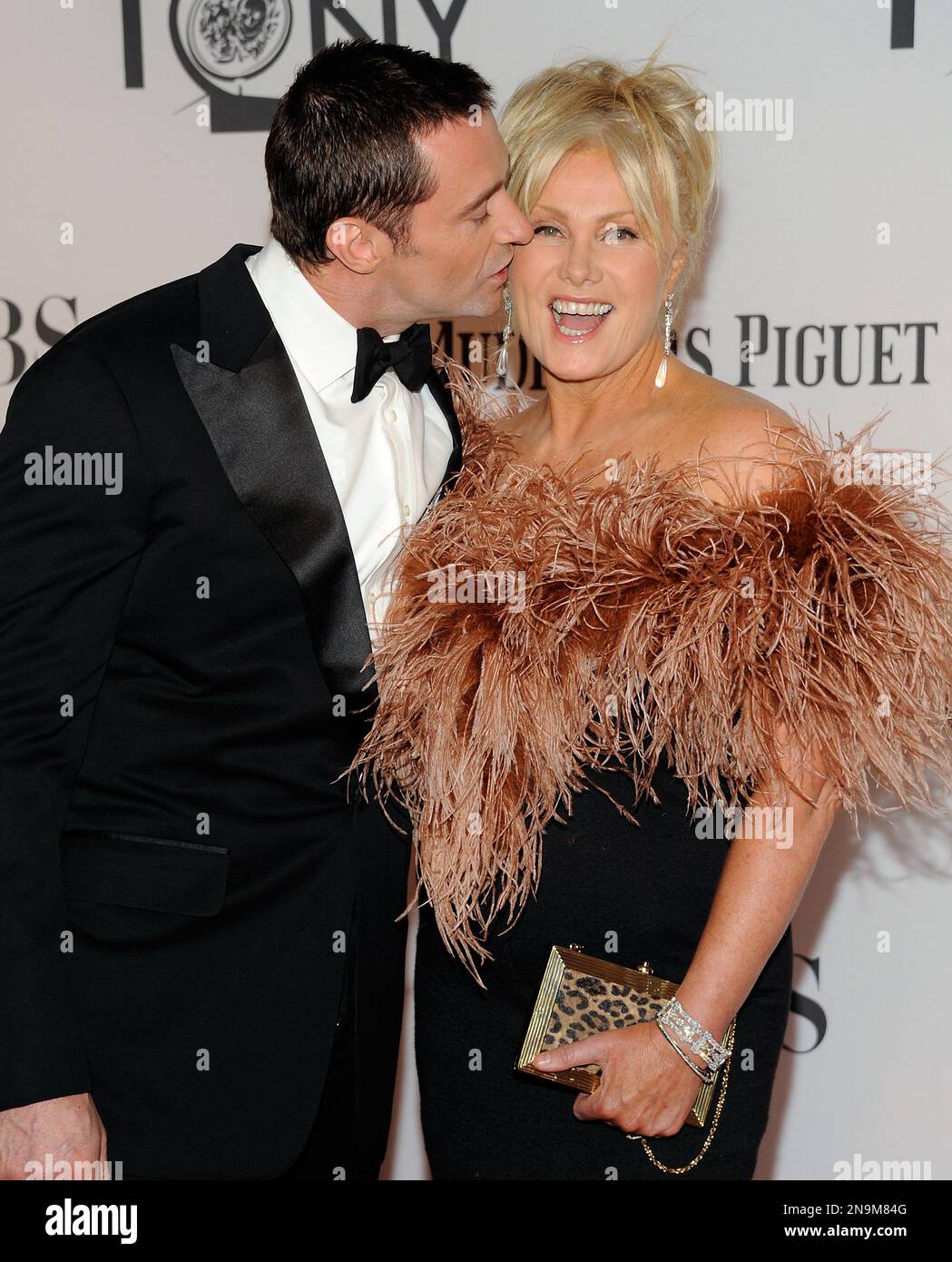 Actor Hugh Jackman and wife Deborra-Lee Furness arrive at the 66th ...