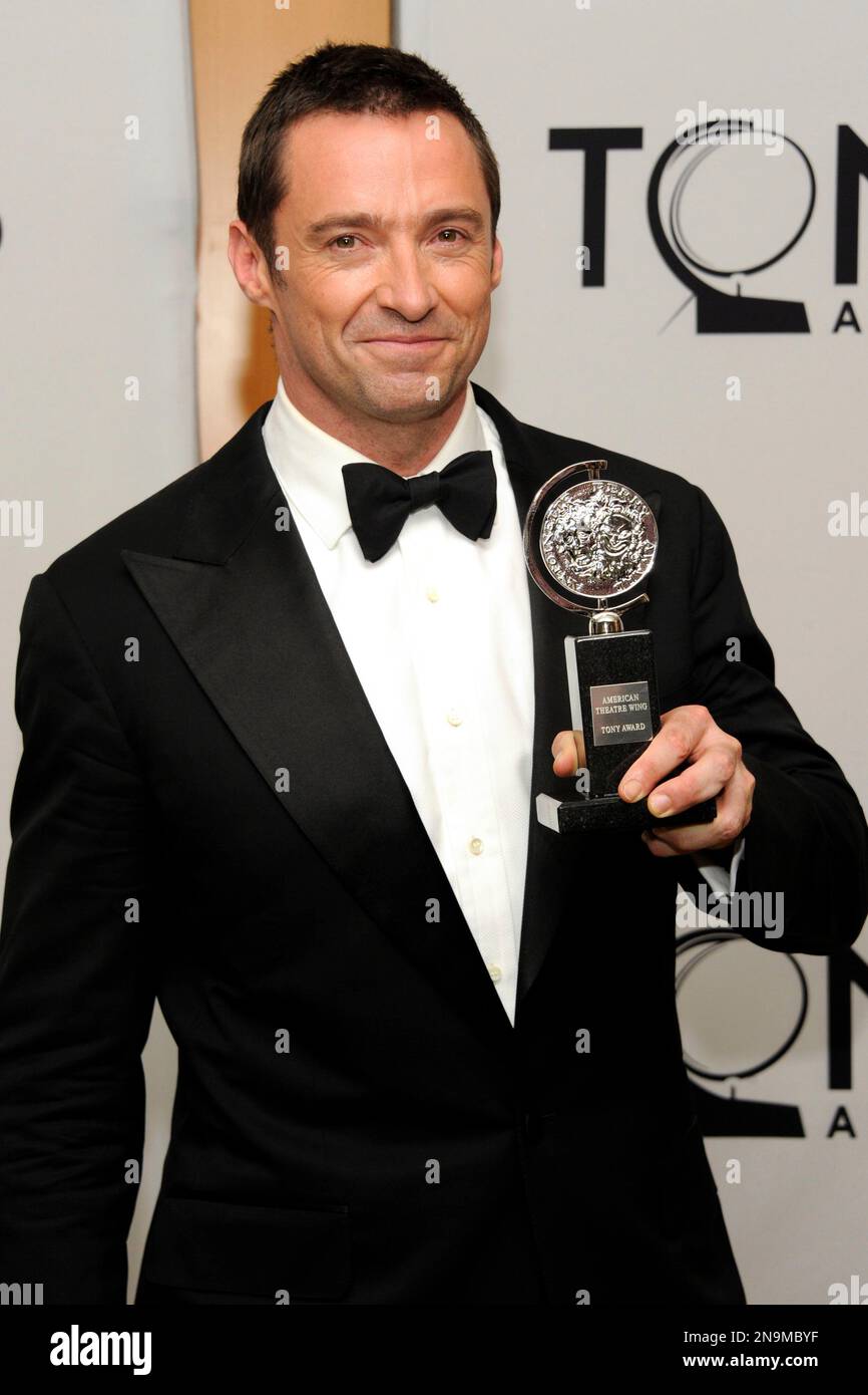 Hugh Jackman poses backstage with his award at the 66th Annual Tony ...