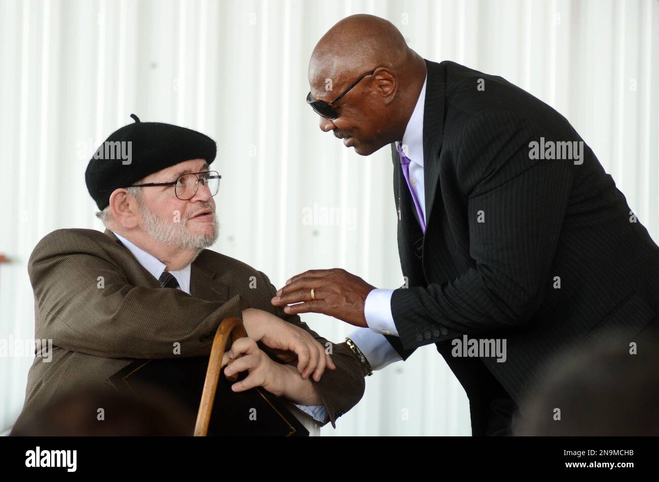 International Boxing Hall of Fame inductee Michael Katz, left, is ...