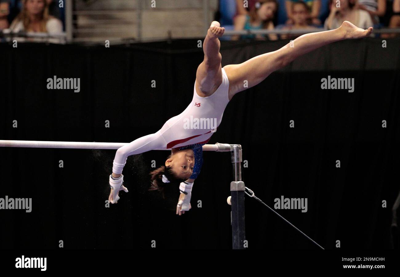 Kyla Ross competes in uneven bars during the women's senior division at ...