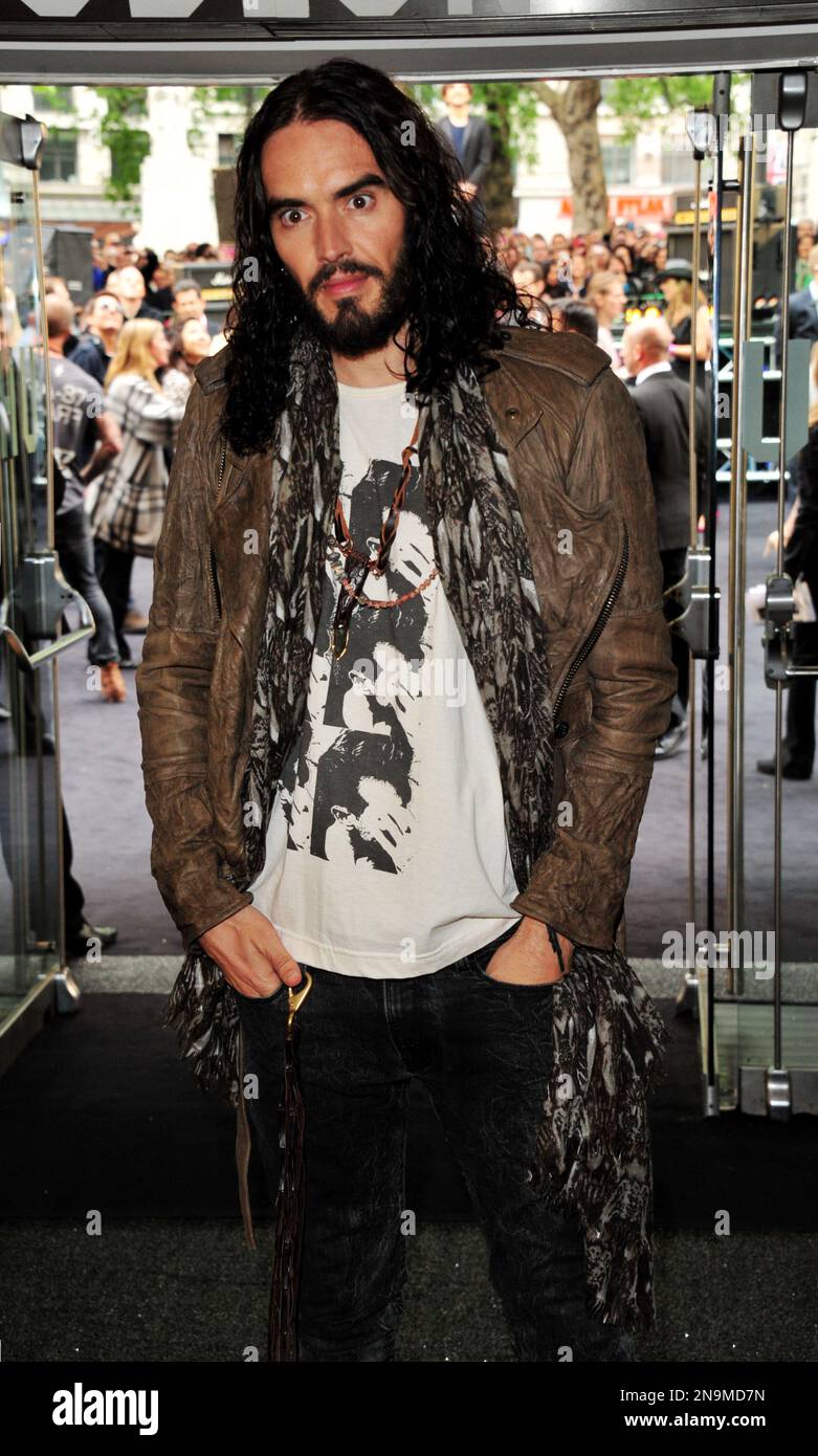 Russell Brand arrives at the Rock of Ages European Premiere at Odeon ...