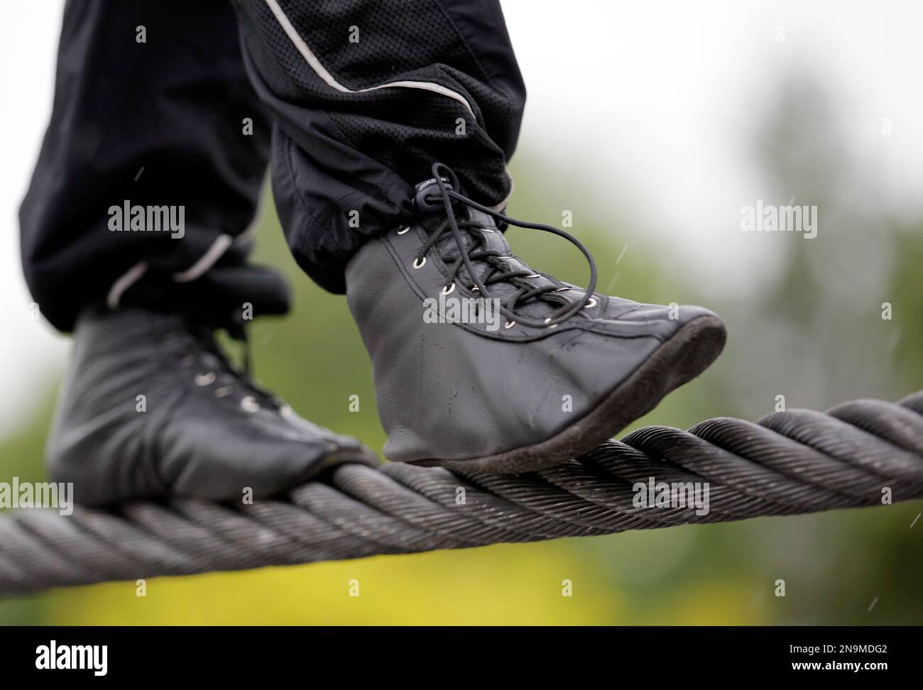 FILE - This May 16, 2012 photo shows Nik Wallenda performing a walk on ...