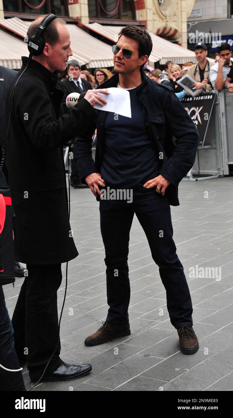 Tom Cruise arrives at the Rock of Ages European Premiere at Odeon West ...