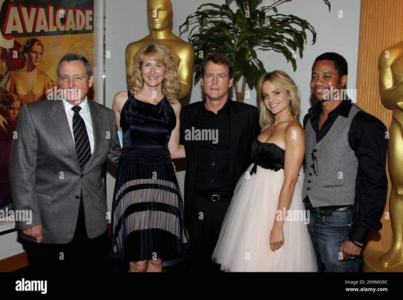 Presenters, from left, Academy president Tom Sherak, Laura Dern, Greg ...