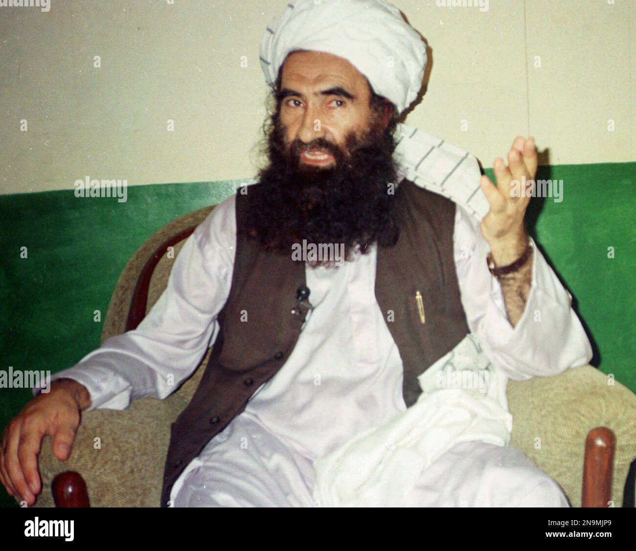 FILE- In this Aug. 22, 1998 file photo, Jalaluddin Haqqani, founder of ...
