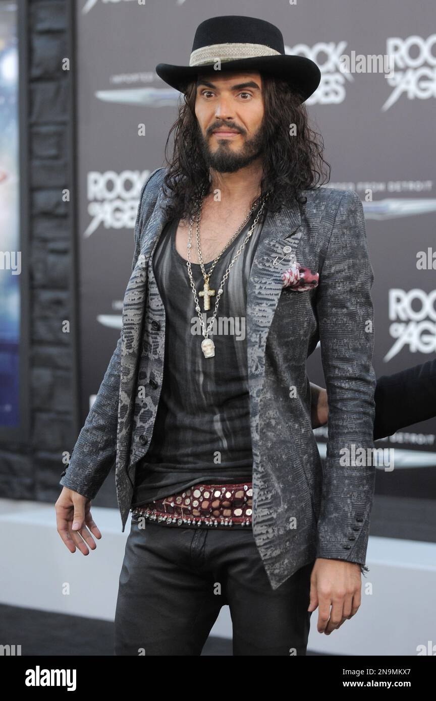 Russell Brand arrives at the "Rock of Ages" premiere at Grauman's ...