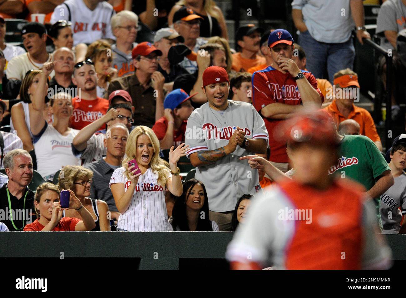 Philadelphia Phillies fans cheer on their team during the eighth inning ...