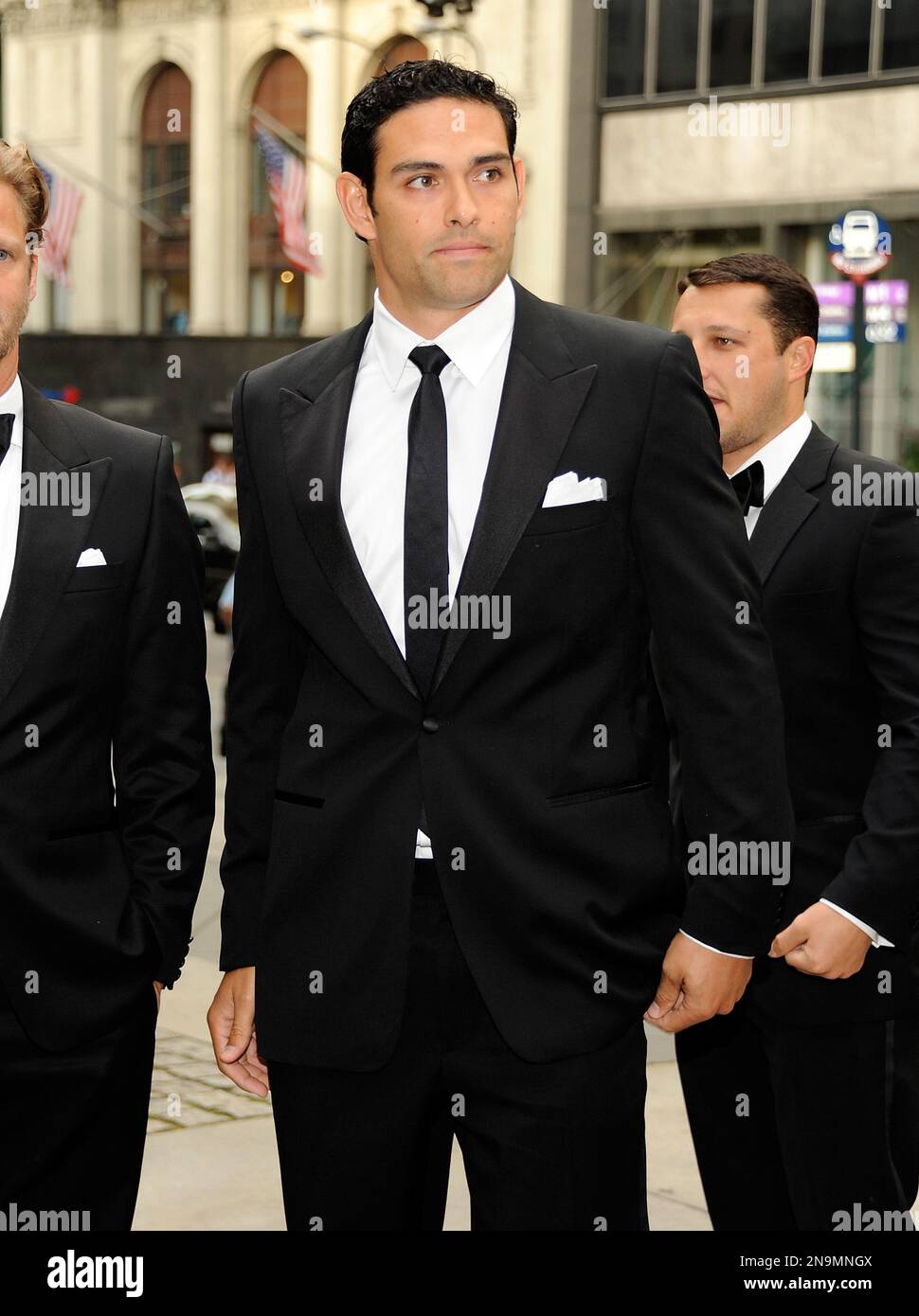 NFL Quarterback Mark Sanchez arrives at the amfAR Inspiration gala at ...