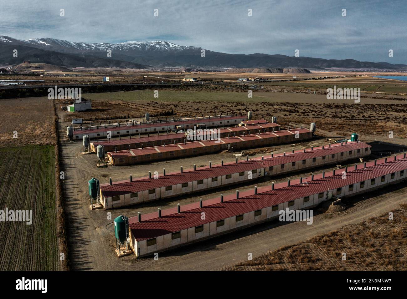 aerial view of piggery farm houses in Andalusia Spain Stock Photo - Alamy