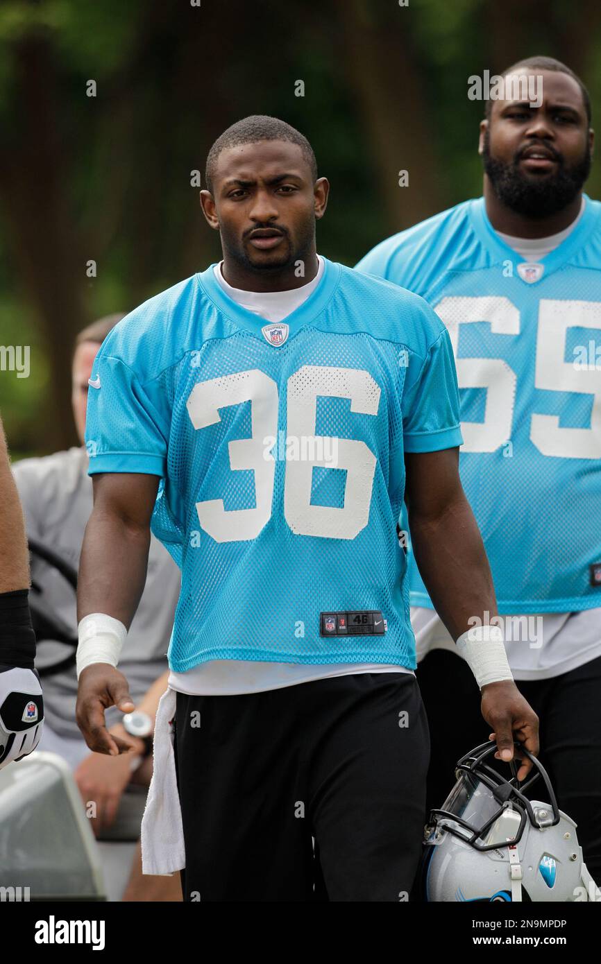 Carolina Panthers' Armond Smith is seen before an NFL football practice ...