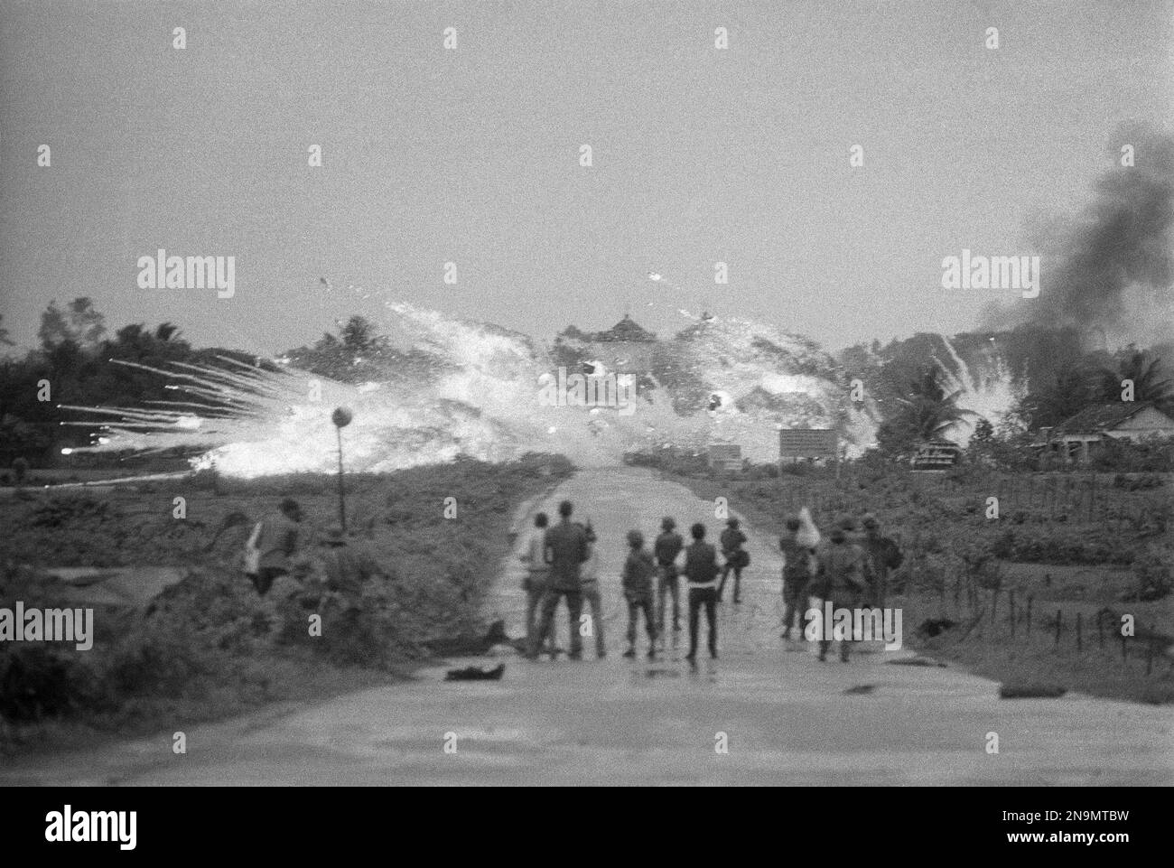 Bombs with a mixture of napalm and white phosphorus jelly dropped by ...