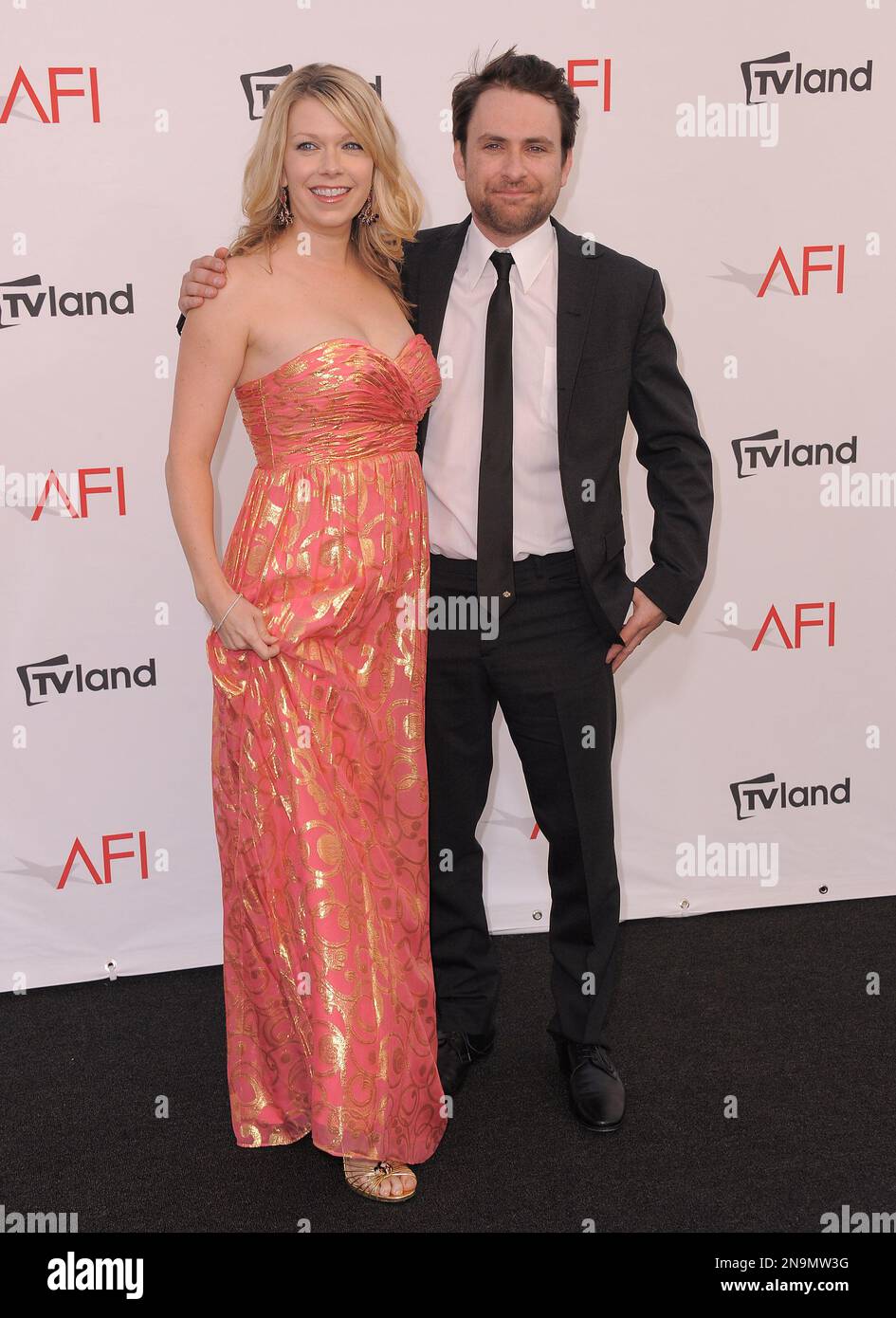 Mary Elizabeth Ellis, left, and Charlie Day arrive at the AFI Life ...