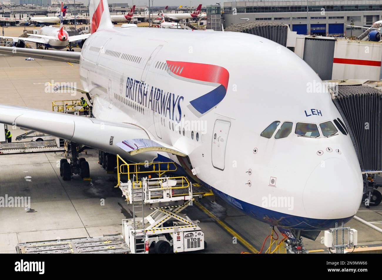 London, United Kingdom - February 2023: British Airways Airbus A380 jet ...