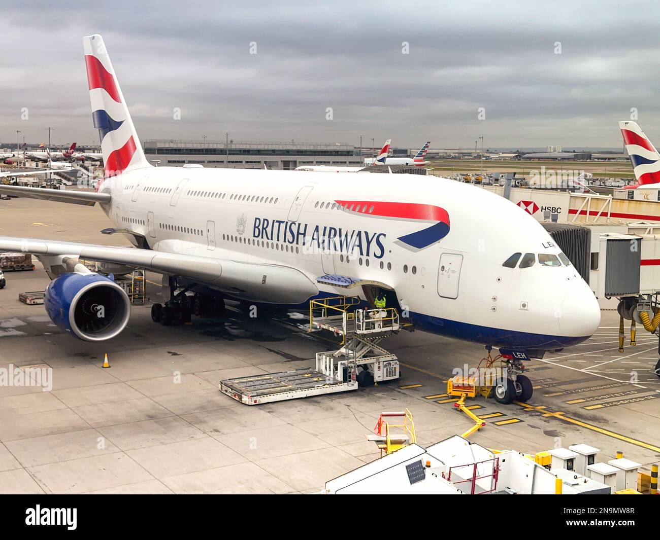 London, United Kingdom - February 2023: British Airways Airbus A380 jet ...