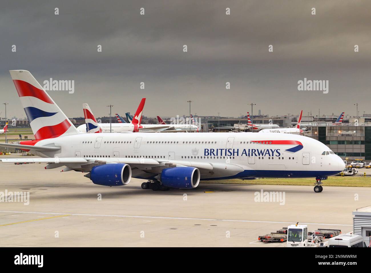 London, United Kingdom - February 2023: British Airways Airbus A380 jet ...