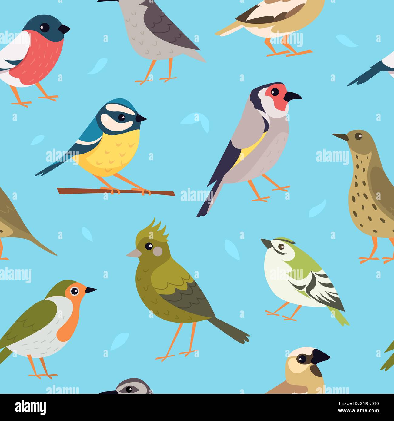 Birds pattern. Pigeons sparrow flying animals pictures for print design ...