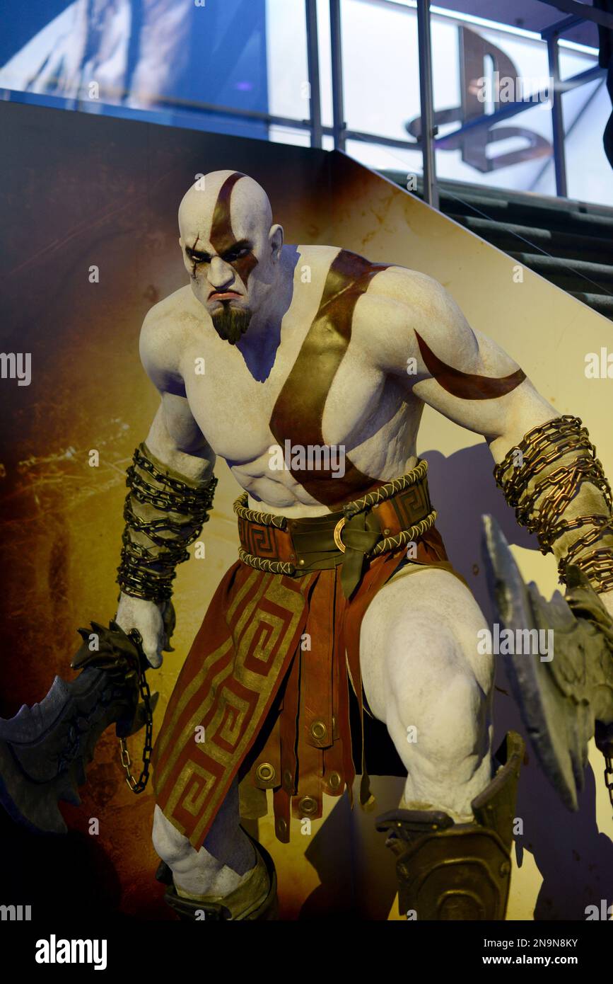 A character statue is seen at the PlayStation booth at E3 on Tuesday ...