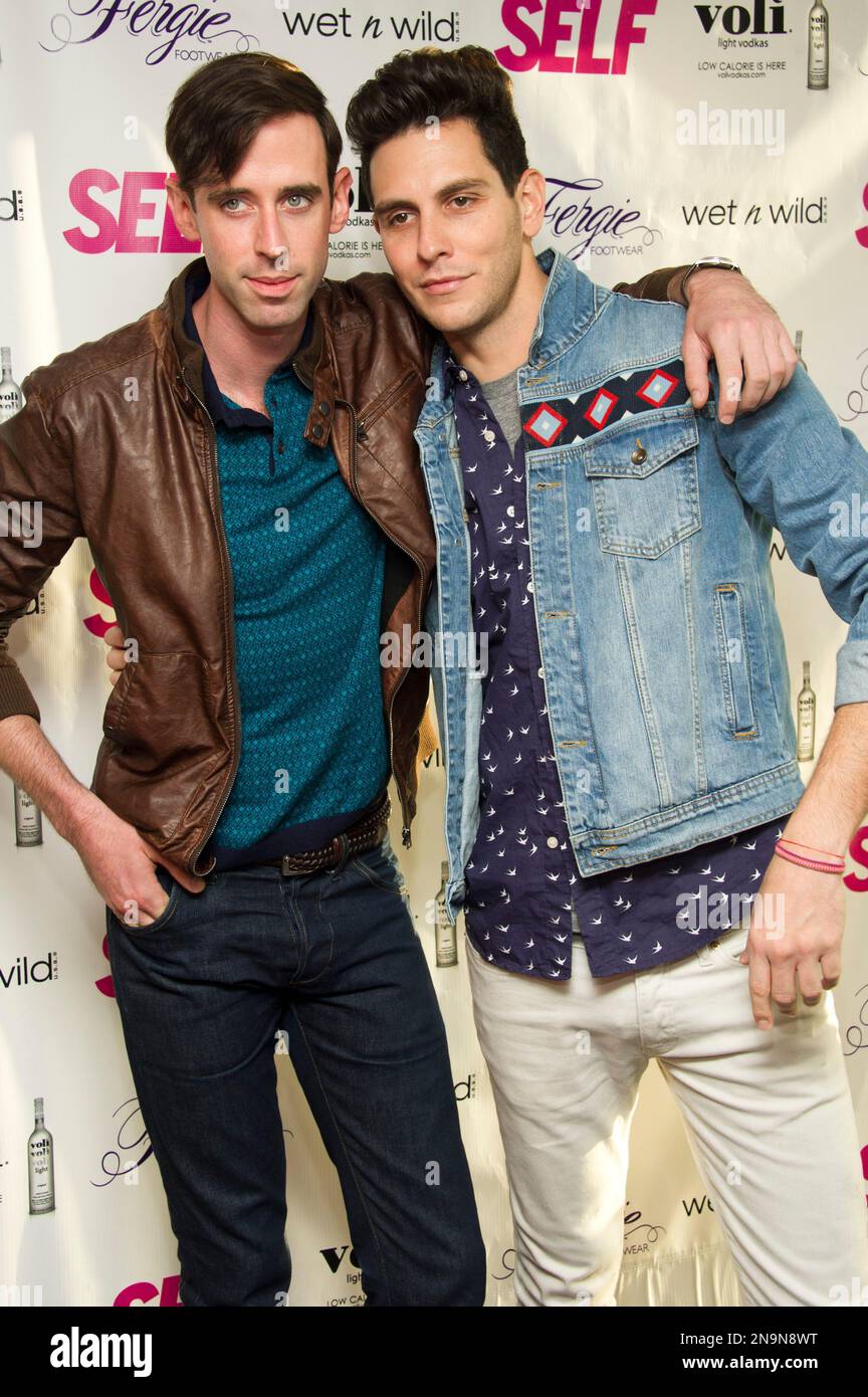 Ryland Blackinton, left, and Gabe Saporta from the band Cobra Starship ...