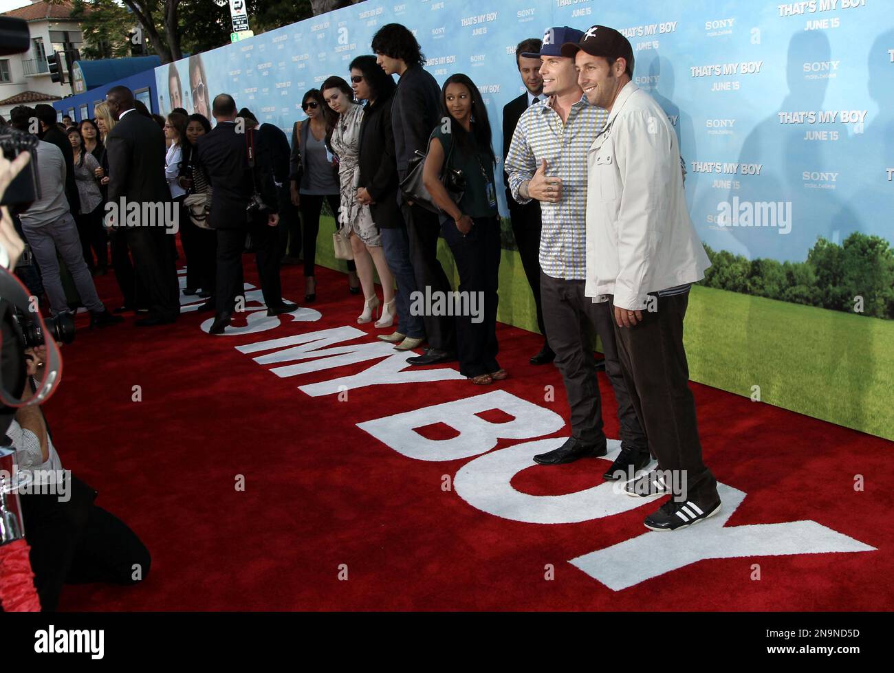 Cast member Robert Van Winkle aka Vanilla Ice, left, and Adam Sandler ...