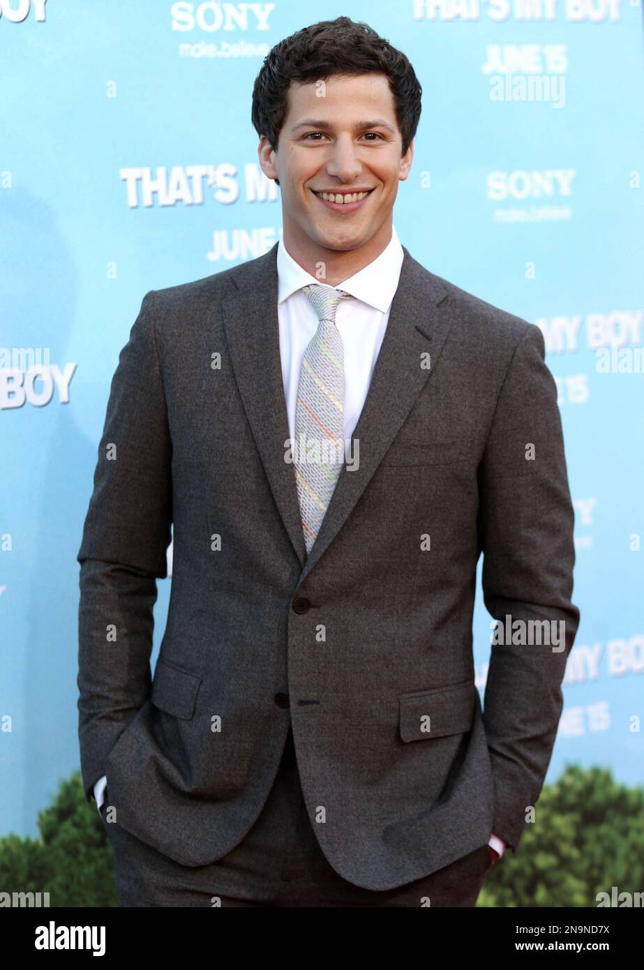 Cast member Andy Samberg arrives at the premiere of "That's My Boy" on ...