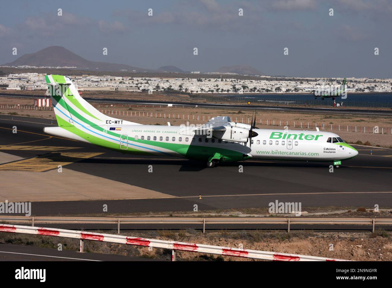 An ATR 72 of Binter Canarias at Lanzarote Arrecife Airport Canary ...