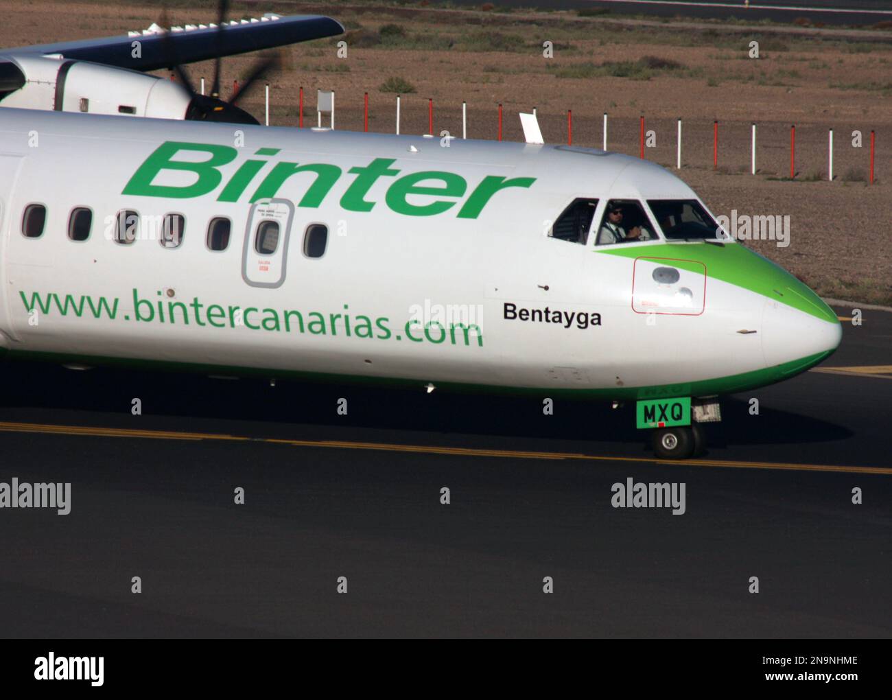 An ATR 72 of Binter Canarias at Lanzarote Arrecife Airport Canary ...