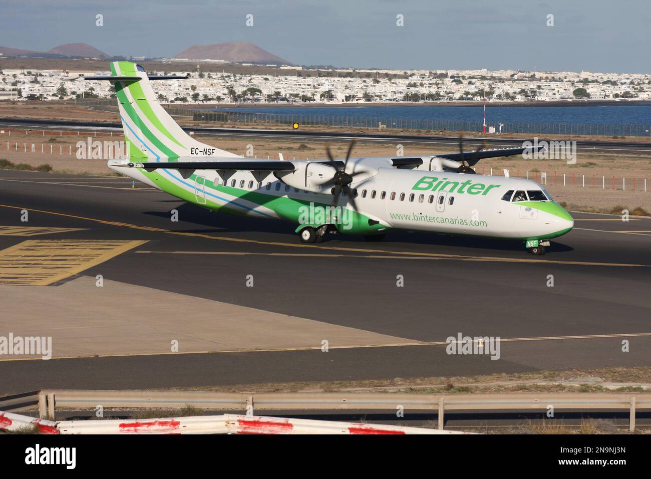 An ATR 72-600 of Binter Canarias waits to depart Lanzarote Arrecife ...