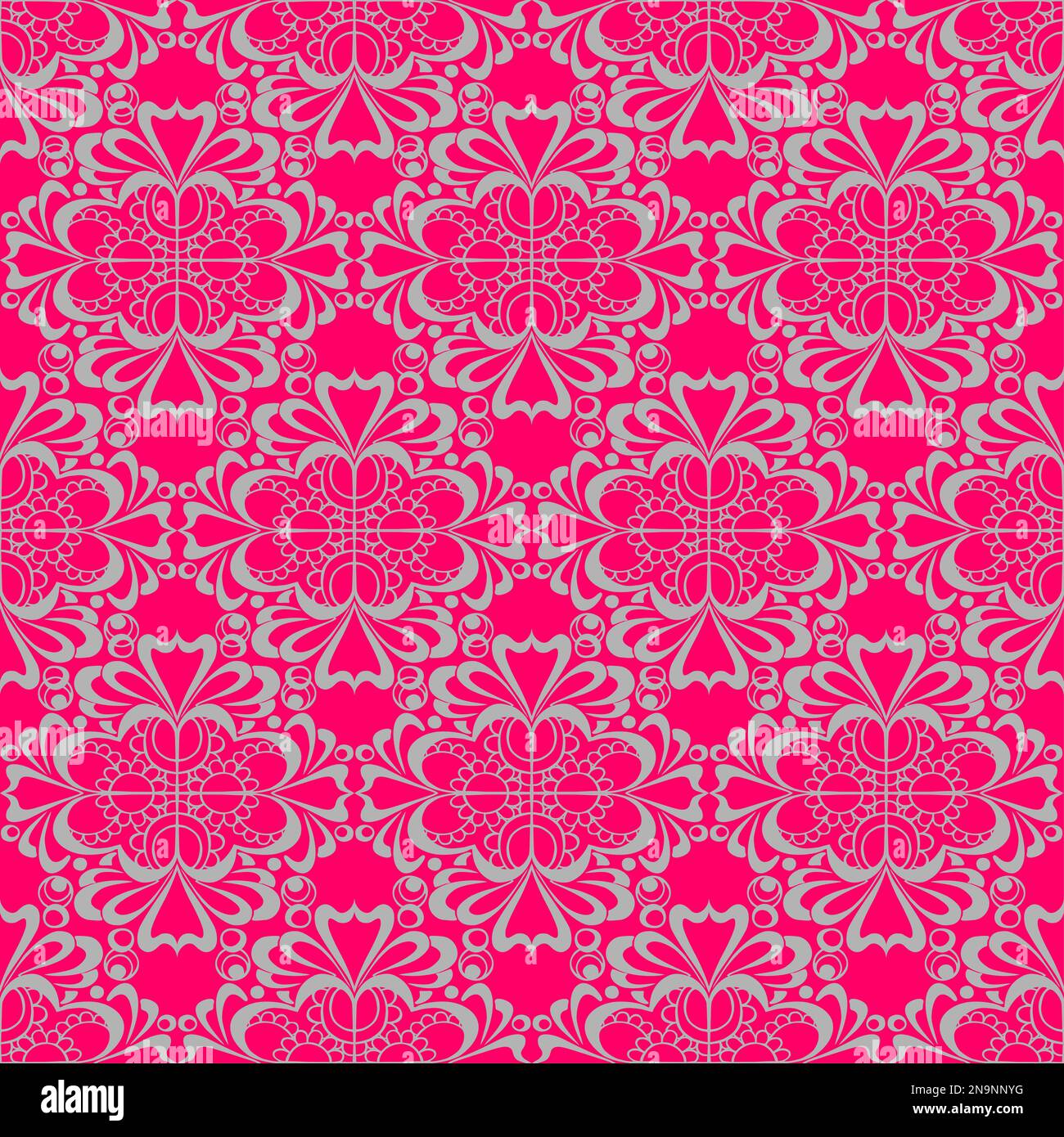 Hot Pink Damask Background