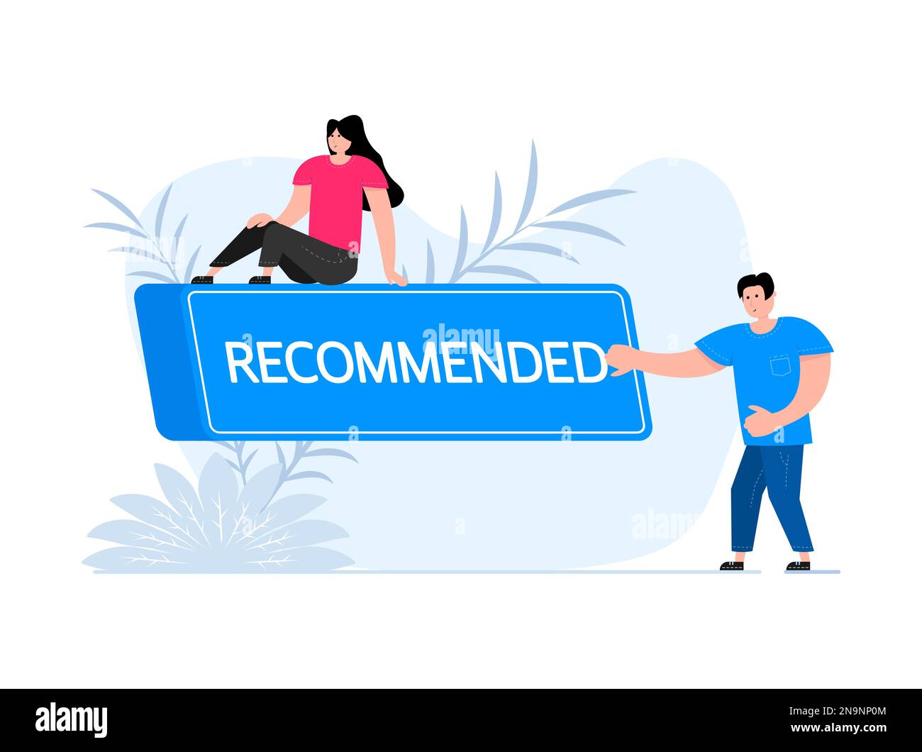 People press button with text recommended. Click button for app and web ...