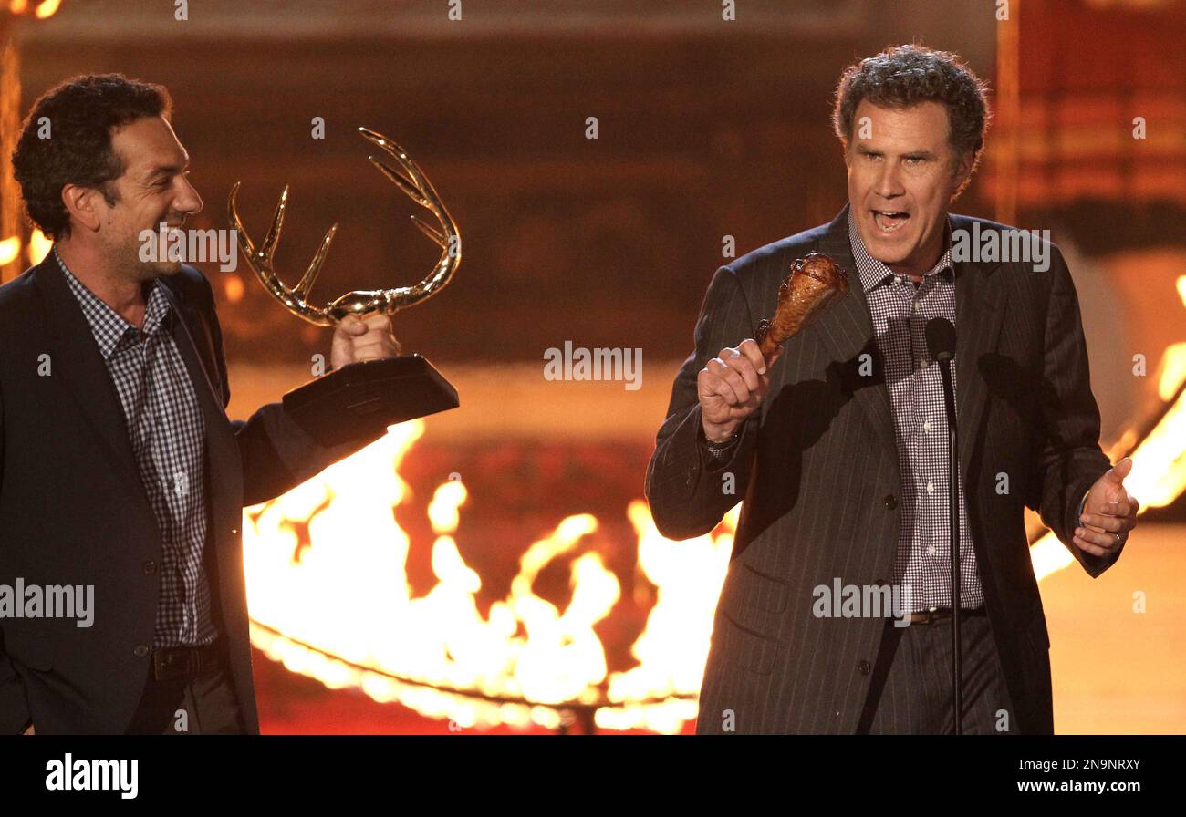 Will Ferrell, right, and Todd Phillips accept the guy movie hall of ...