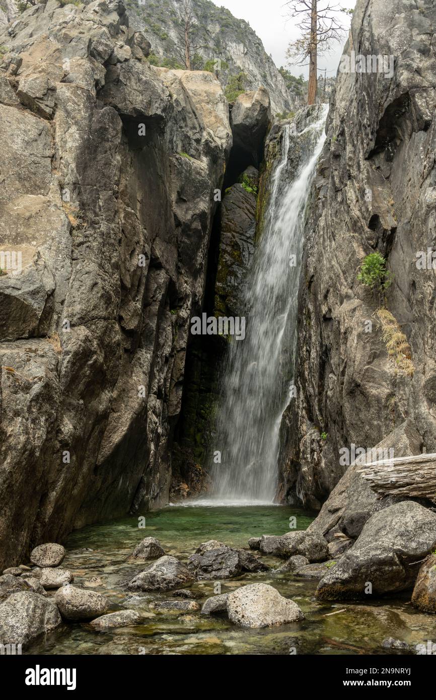 Register Falls Tumbles Over Cliffside into Pool in Yosemite Stock Photo ...