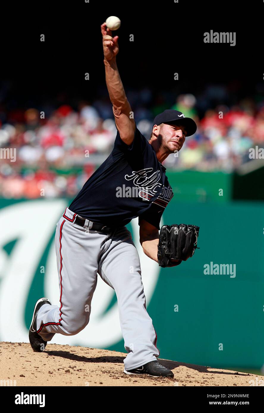 Atlanta Braves starting pitcher Brandon Beachy throws during the second ...
