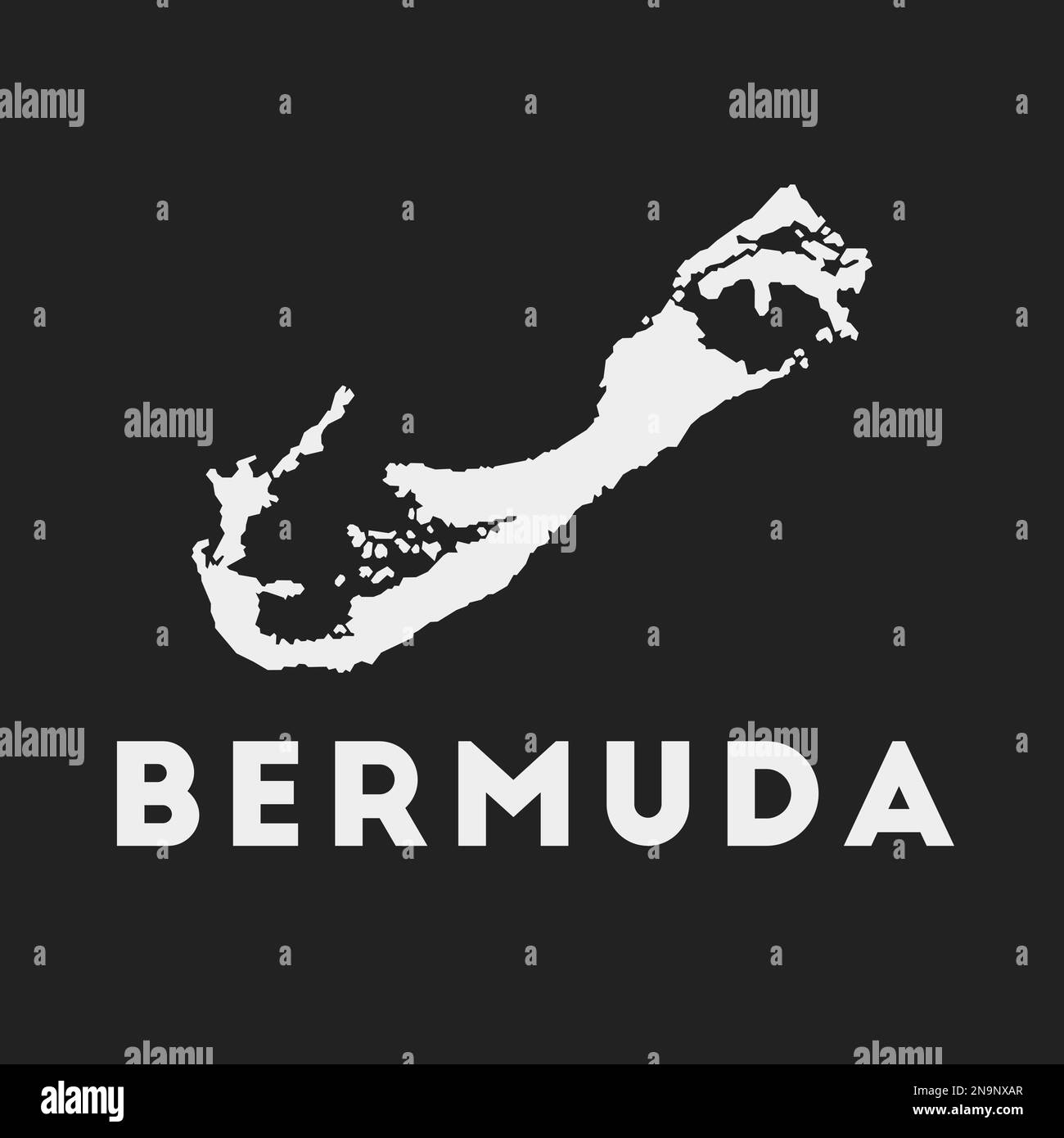 Bermuda icon. Island map on dark background. Stylish Bermuda map with ...