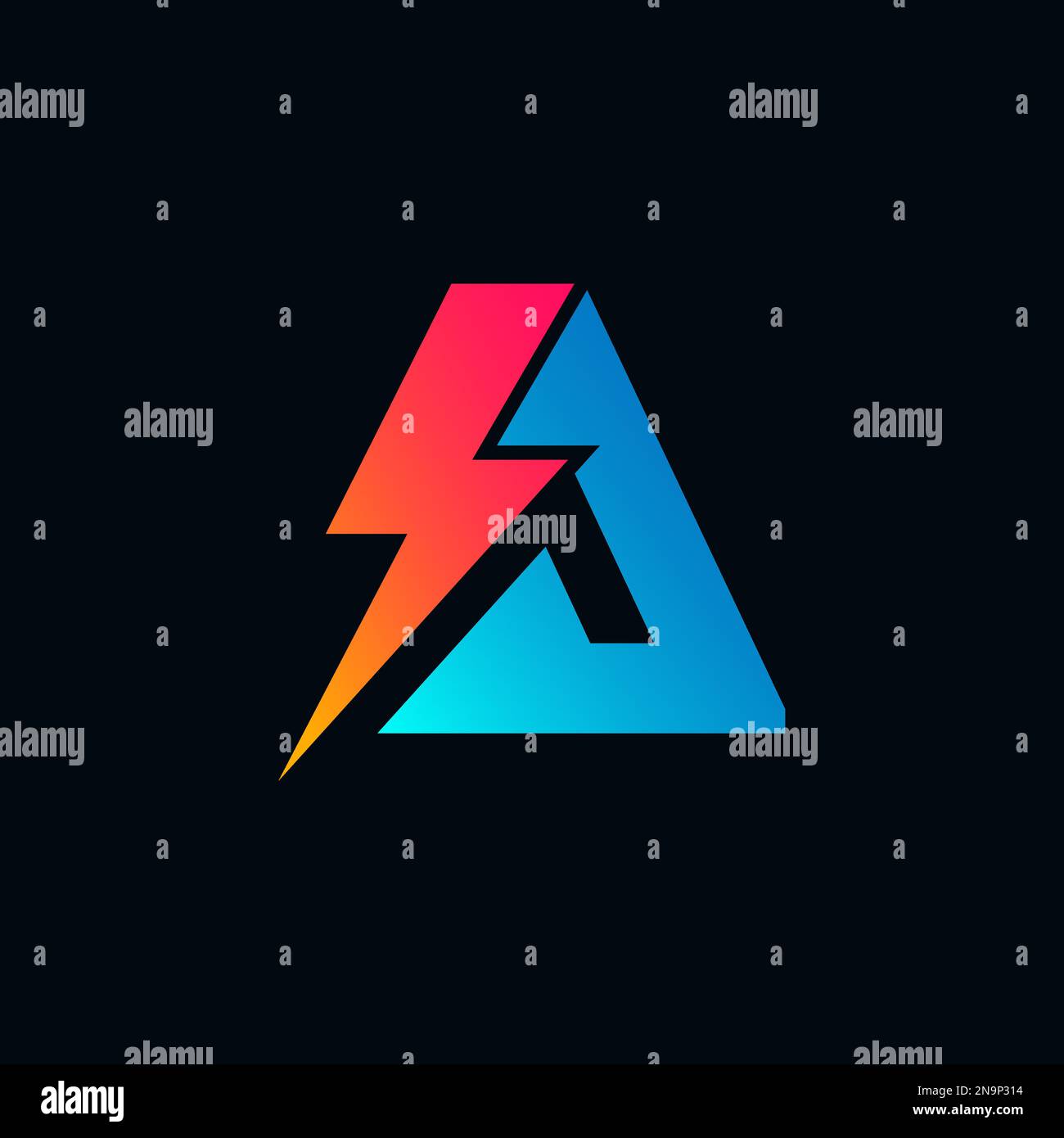 A Letter Logo With Lightning Thunder Bolt Vector Design. Electric Bolt ...